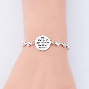 TGBJE Matron of Honor Gift Matron of Honor Proposal Bracelet My Matron of Honor Today My Sister Forever Wedding Party Gifts Bridesmaid Gift (matron BR)