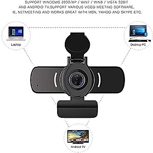 Computer Camera with Microphone,LarmTek 1080P Webcam with Webcam Cover Compatible with Mac OS Windows Laptop PC Desktop,HD Webcam for Live Streaming Gaming Calling Video Conferencing