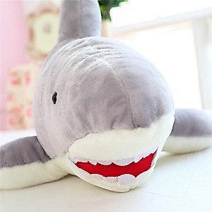 VSFNDB Stuffed Shark Animal Plush Toy 16 Inch Long Great White Animal Stuffed Plushies Super Soft Cute Cuddly Pillow Cushion Stuff Dolls Gifts for Children Kids Boys Girls Room Decor Bedtime, 16Inches