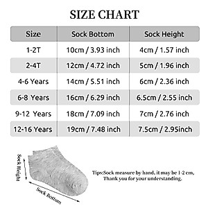 KEREDA 15 Pairs Kids Ankle Socks Boys Girls Half Cushion Low Cut Athletic Socks 9-12 Years Grey