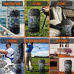 MNJ Motor Boat Trash Bag, Portable Outdoor Mesh Trash Can Reusable Leakproof, Boat Trash Container Garbage Sack Storage Bag with Bottom Zipper Opening for Boat Kayak Sandbar Marine RV Camper Fishing