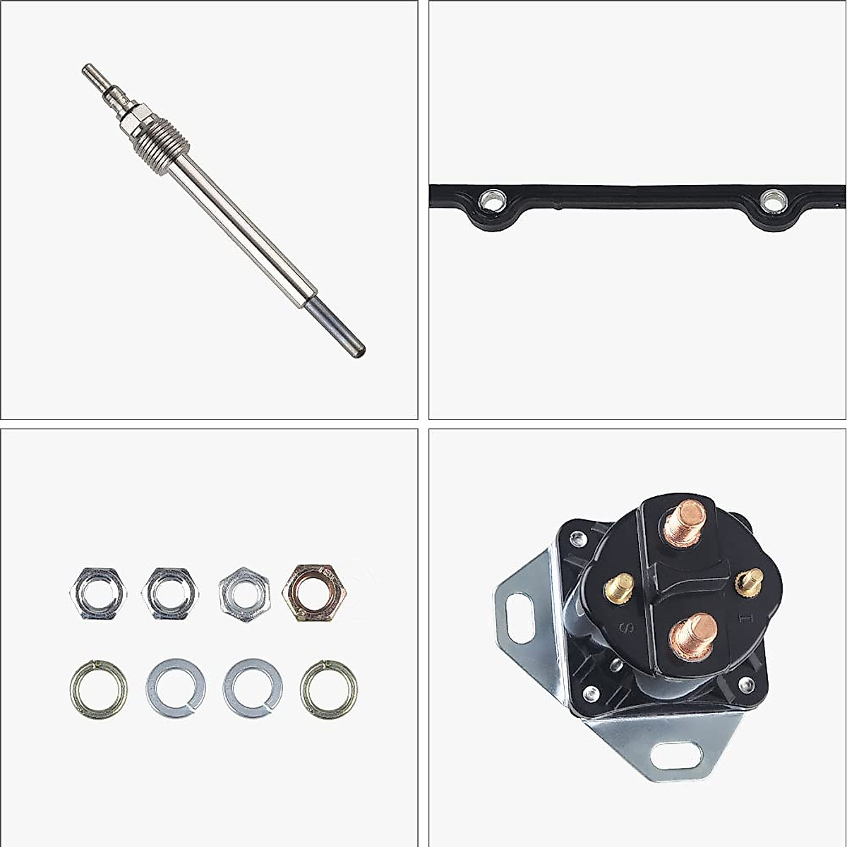 WMPHE Compatible with 2 Valve Cover Gaskets + Inner Injector Glow Plug Harness with Relay + 8 Glow Plugs Ford F250 F350 E250 E350 Diesel Powerstroke 7.3L 1999 2000 2001 2002 2003, OEM F81Z-6584-AA