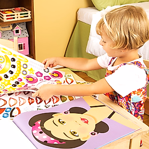 Melissa & Doug Make-a-Face Sticker Pad - Fashion Faces, 20 Faces, 5 Sticker Sheets - FSC Certified