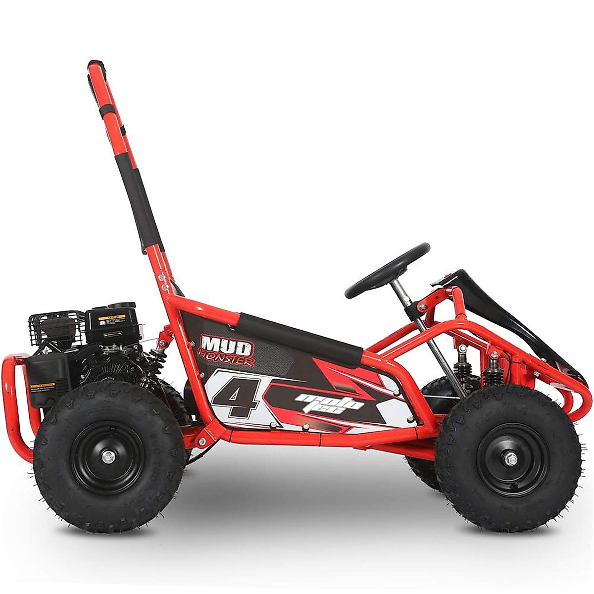 MotoTec Mud Monster 98cc Go Kart Full Suspension Red, 54x33x21