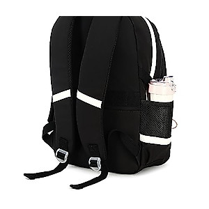 Jaygulf Waterproof Women Backpack Fashion Girl Travel Daypack Black