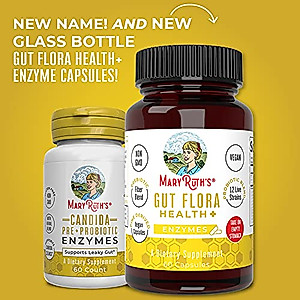Gut Flora Health+ Enzymes by MaryRuth's | Up to 2 Month Supply | Prebiotic Probiotic Digestive Enzyme Blend for Healthy Gut Biome & Digestive Support | Immune Function & Gastrointestinal Health