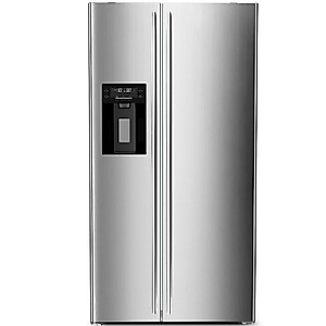 LHRIVER 20 Cu.Ft Side by Side Refrigerator with Ice Maker, Frost-free French Door Kitchen Refrigerator,Full Size Freestanding Fridge & Freezer for Home/Kitchen/Office (Stainless Steel)