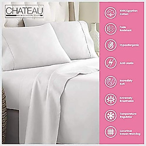 100% Egyption Cotton King Solid Sheet Set & Striped Sheets Set of 2 Combo- 800 Thread Count Sateen Weave KIng Size Solid Sheets & Striped Sheets, Deep Pocket Cotton Bedsheets - Dark Denim