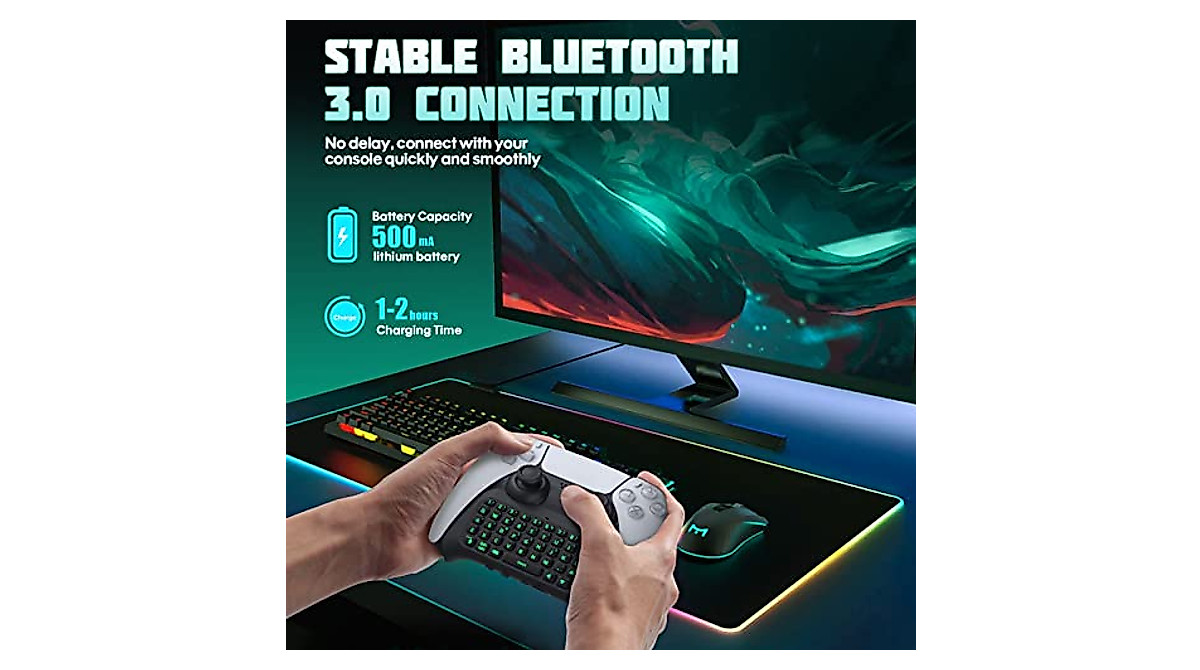TiMOVO Green Backlight Keyboard for PS5 Controller