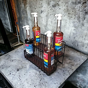 Zartooldeco 8 Bottles Capacity Freestanding Wine Rack- Countertop Wine Holder Stand Small Freestanding Wine Bottle Organizer Holder Tabletop Wine Rack, WR1