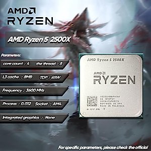 SAAKO Ryzen 5 2500X R5 2500x 3.6 GHz Gaming Zen+ Quad-Core Eight-Thread CPU Processor 65W L3=8M YD250XBBM4KAF Socket AM4 Making Computers Process Data Faster