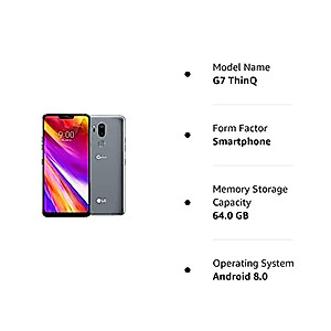 LG G7 ThinQ 6.1in LM-G710TM TMobile 64GB Android Smartphone (Renewed) (Platinum Gray)