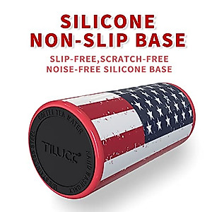 TILUCK Skinny Can Cooler for Slim Beer & Hard Seltzer, Stainless Steel, Doucle-Walled Stainless Steel Insulated Slim Cans, Standard 12 oz (U.S. Flag-01)