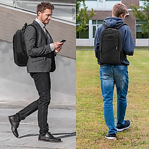 Mecrowd Laptop Backpack for Men, Anti Theft Backpack with USB Charging Port, 15.6 Inch Large Backpack for Travel Business (Black)
