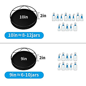 Bellavoca Lazy Susan Organizer 2 Pack, Lazy Susan for Countertop, Kitchen, Cabinet, Table, 10" & 9" Steel 360 Degree Rotating Lazy Susan Spice Rack with Non-Slip Pads, Black