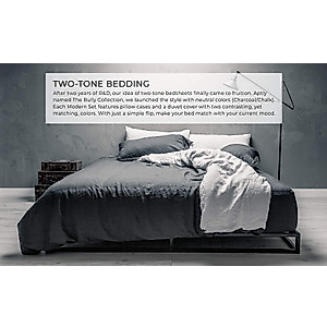 Wooflinen 100% Stone Washed French Linen 6 Piece Bed Duvet Set + Sheet Set - Luxurious Sheets (Full)