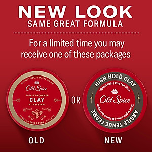 Old Spice High Hold Hair Styling Clay for Men, Highest Hold with Very Low Shine, 2.22 oz