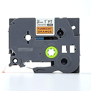 IDIK 1PK Black on Orange Fluorescent Laminated Label Tape Compatible for Brother P-Touch TZe-B51 TZ B51 Tze B51(24mm x 8m)