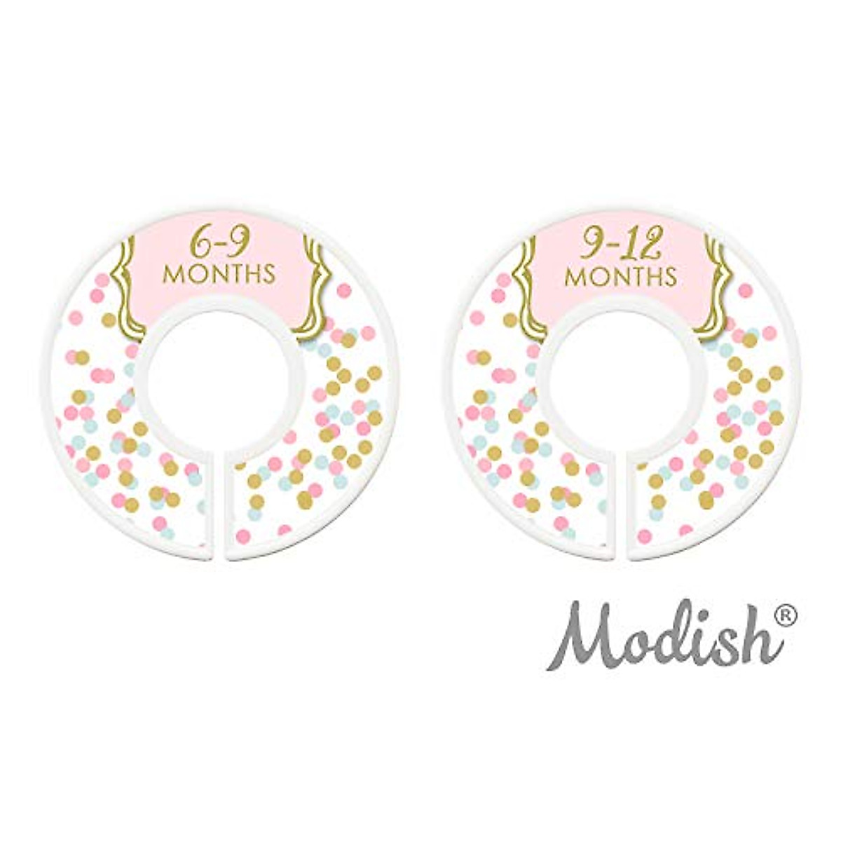 Modish Labels Baby Clothes Size Dividers, Baby Closet Organizers, Size Dividers, Baby Closet Organizers, Closet Dividers, Clothes Organizer, Girl, Pink Mint, Confetti, Dots, Clean Modern (Baby)