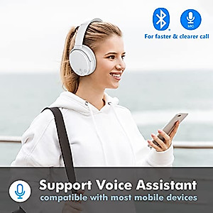 Srhythm NC35 Noise Cancelling Headphones Wireless Bluetooth 5.0 Bundle with Pack of 4 Headphones Replacement,Audio Cable 3.5mm/Type-C Cable/Aircraft Adaptor/6.35 to 3.5mm