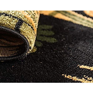 Unique Loom Barnyard Collection French Country Inspired Cottage Rooster Design Area Rug (2' 0 x 8' 0 Runner, Black/Ivory)