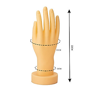 Tachiuwa Multipurpose Hand Model Mannequin Photo Props Fake Hand Right Stable Durable Jewelry Display Stand for Watch Bangles Rings Gloves Salon, Skin Color