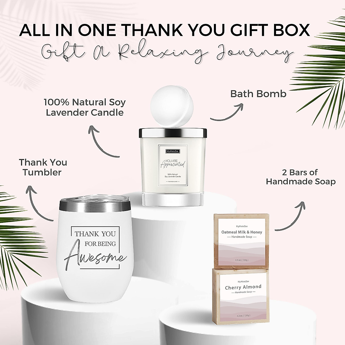 Thank You Gift Box for Women - Send Gratitude With a Unique Spa Experience Gift Box - Best Appreciation Gift Boxes for Coworker Boss Employee Hostess Secretary Teacher Nurse and Volunteer