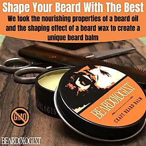 Beardologist Premium Natural Beard Balm Variety Pack for Mens Grooming - Strengthens & Softens Beards & Mustaches - Paraben & Sulfate Free - Leave In Conditioner Styling Balm For Men - 0.5oz - 4pk