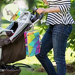 Bright Rainbow Spiral Psychedelic Portable Baby Changing Pad Diaper Changing Table Pad Foldable Waterproof Travel Changing Station with Built-in Pillow for Unisex Baby Newborn Gift