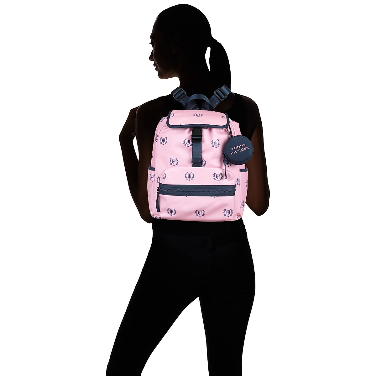Tommy Hilfiger Addison Flap Backpack, Pink Multi