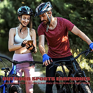 Vinkyster Open-Ear Bluetooth Bone Conduction Sport Headphones - Sweat Resistant Wireless Earphones for Workouts and Running - Built-in Mic for Fitness, Running, Cycling, and More, (Black Red)