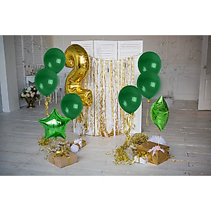 Treasures Gifted 36 Count Pine Green Latex Balloons - 12 Inch Round, Premium Latex, Durable, Versatile, Luxurious Color - Perfect for Birthday, Baby Shower - Children & Babies, Unisex