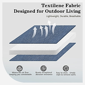 LOKATSE HOME Metal Swivel Outdoor Patio Dining Textilene Chair Bistro Set of 6, 6 PCS, Blue