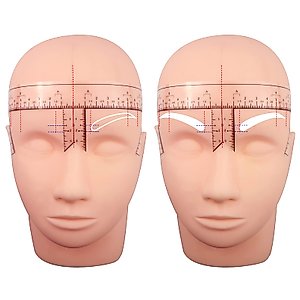 50pcs Disposable Eyebrow Ruler Stencils with Eyebrow Shape for Microblading Permanent makeup Tattoo Eyebrow design Eyebrow Mapping Ruler (Model B-50pcs)
