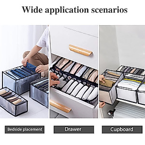 Songsier 6PC Washable Wardrobe Clothes Organizer, Washable Clothes Organizer for Folded Clothe, Mesh Clothes Storage Organizer for T-shirt, Socks, Legging, Scarves, Underwear（2large+4small）