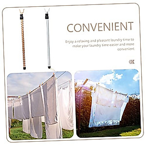 6 Pcs Telescoping Walking Stick Outdoor Hook Outdoor Flowers Closet Pole with Hook Metal Clothes Pole Retractable Clothe