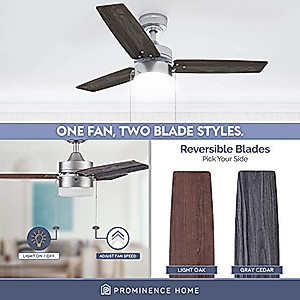 Prominence Home 51478-01 Reston Ceiling Fan, 42, Pewter