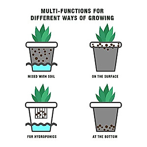 Natural Organic Clay Pebbles, 5LBS 8mm-18mm Expanded Leca Balls Plant Garden Soil, Grow Media for Hydroponics, Decoration, Aquaponics, Gardening Essentials