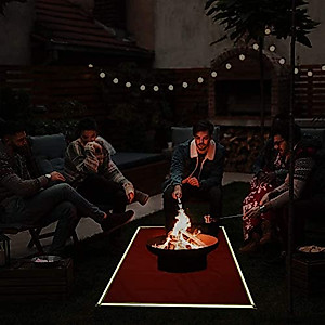 Cumberbatch 39" X 39" Fire Pit Mat, Fireproof Mat, Fire Resistant Grill Mats for Outdoor Grill, Protects Deck, Patio, Grass, Camping and Outdoor Surfaces Safety (Red)