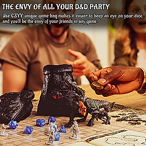 Drawstring Bag PU Leather Dice Pouch Perfect for RPG, D&D, Game