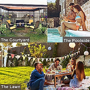 MAXCBD Patio Furniture Set 4 Pcs Outdoor Wicker Sofas Rattan Chair Wicker Conversation