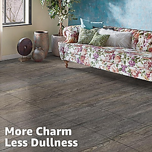 Art3d Peel and Stick Vinyl Floor Tiles 30-Pack 12 x 12 inch, Self Adhesive Waterproof Flooring Wood Planks for Kitchen, Dining Room, Bedrooms, Cover 30 Sq. Ft, Dark Brown Oak