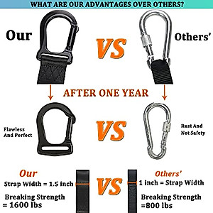 Botepon Snowmobile Tow Strap with Hook, Tow Rope, Quick Hook Up and Tow Easilly for Snowmobile, Sled, Skidoo or ATV, Snowmobile Accessories, Snowmobile Safety Kit(10 feet)