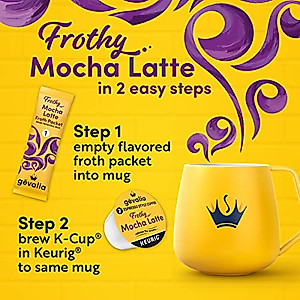 Gevalia Frothy 2-Step Mocha Latte Espresso K-Cup Coffee Pods & Froth Packets Kit, 6 Count (Pack of 6)