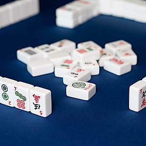 plusvivo Mahjong Mat Anti Slip and Noise Reduction Table Cover for Mahjon Paigow Poker Dominos 32.6" x 32.6"(83cm x 83cm) Blue