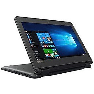 Black Flip design Lenovo 11.6-inch Touchscreen 2-in-1 Business Laptop, Intel Celeron N3060, 4GB Memory, 32GB eMMC, Webcam, Wifi, Bluetooth, Windows 10 Professional (PC) (Renewed)