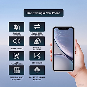 CYKJGS for iPhone XR Charging Port Replacement OEM Headphone Audio Jack Flex Cable USB Charge Dock Connector Assembly Microphone Antanna Repair Tool Kit Magnetic Pad White A1984 A2105 A2106 A2108