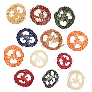 iplusmile 48 Pcs Loofah Chew Toys Hamster Chew Toys Hamster Toy Bunny Teeth Toys Rabbit Chew Toys Bunny Dental Loofah Chews for Small Animals Rat Chew Toys Rat Toys Supplies Guinea Pig