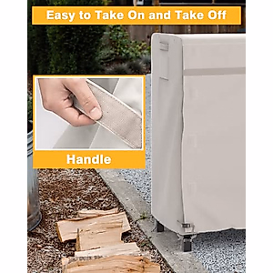 MR. COVER 4 Feet Firewood Rack Cover, 600D Heavy Duty Waterproof Log Rack Cover for Outdoor Wood Holder, Rip-Resistant and Snow-Resistant, 48L x 24W x 48H