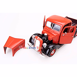 1937 Ford Pick Up Truck, Red With Black - Showcasts 73233 - 1/24 Scale Diecast Model Car by Motor Max